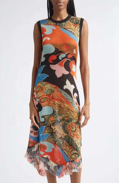 Etro Sleeveless Lotus Paisley Sweater Dress