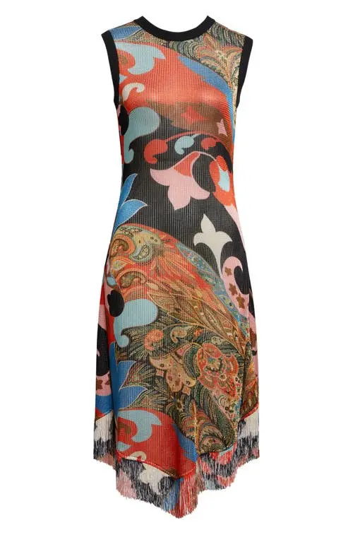 Etro Sleeveless Lotus Paisley Sweater Dress