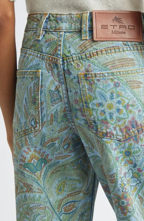 Etro Paisley Printed Jeans - Multicolor On Pale Blue Base