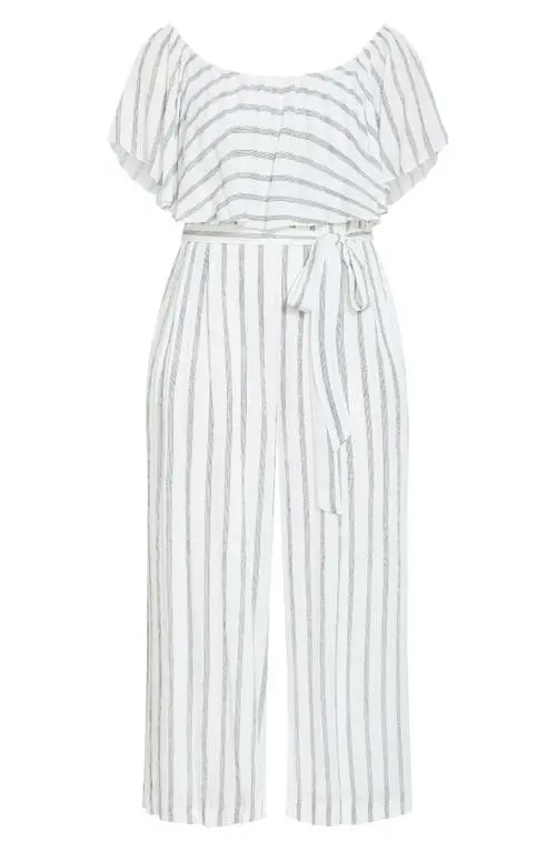 City Chic Emery Stripe Jumpsuit