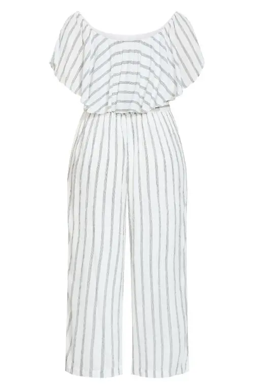 City Chic Emery Stripe Jumpsuit