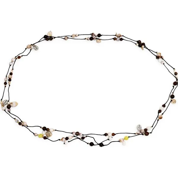 PETIT MOMENTS Beaded Charm Belt - Brown