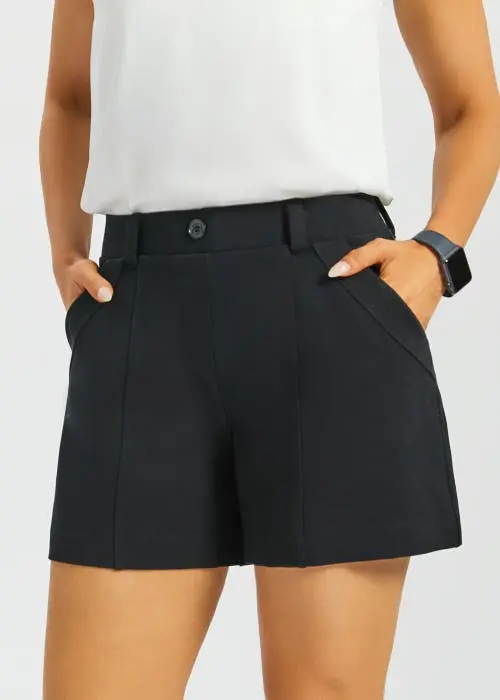 Betabrand Tailored Seam Stretch Ponte Shorts