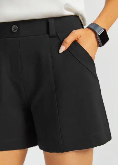 Betabrand Tailored Seam Stretch Ponte Shorts