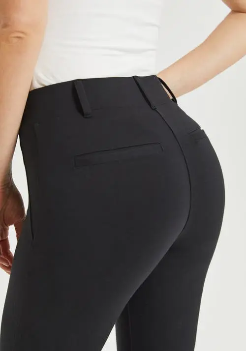 Betabrand Classic Kick Flare Crop Stretch Ponte Pants