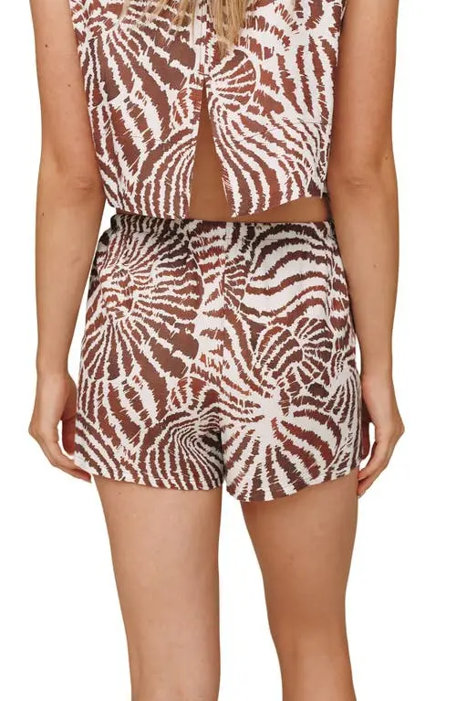 Bella Dahl Tie Waist Printed Shorts - Abstract Shell Print