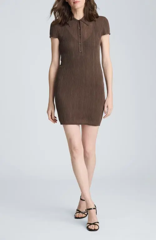 KENNETH COLE Variga Crinkle Knit Sheath Mini Dress