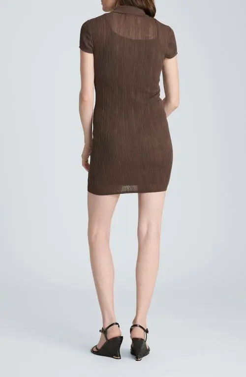 KENNETH COLE Variga Crinkle Knit Sheath Mini Dress