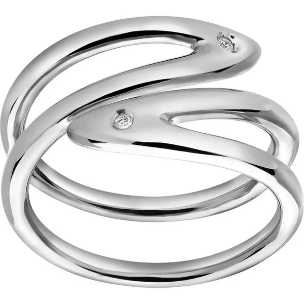 LUVMYJEWELRY Sterling Silver Diamond Wrap Ring - 925 Sterling Silver