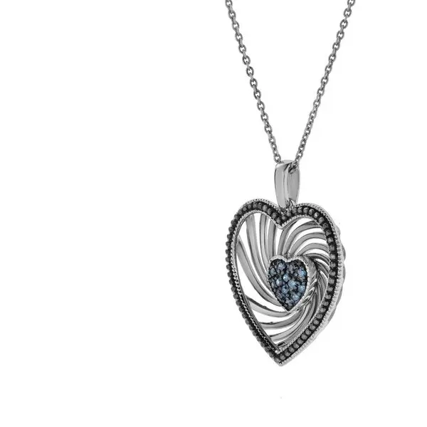 LUVMYJEWELRY Nalina Sterling Silver 0.08 Ctw Diamond Heart Pendant - 925 Sterling Silver