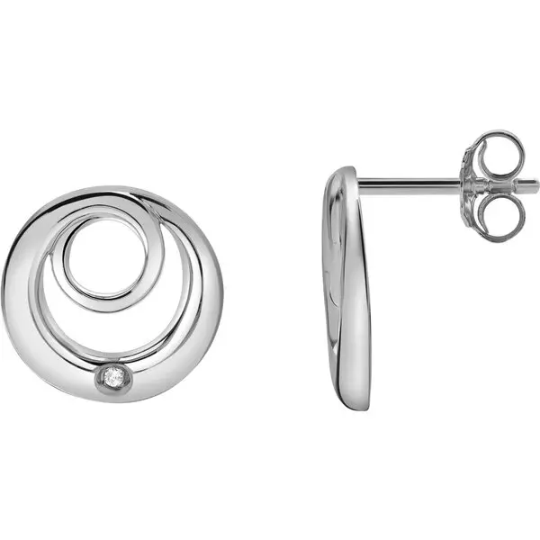 LUVMYJEWELRY Orlena Sterling Silver Diamond Stud Earrings - 925 Sterling Silver
