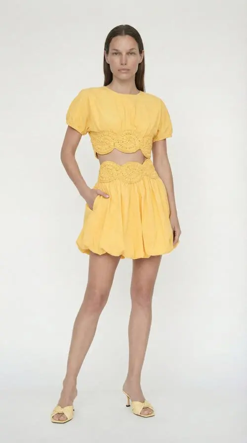 ELEXIAY Amara Crochet Cotton Poplin Top