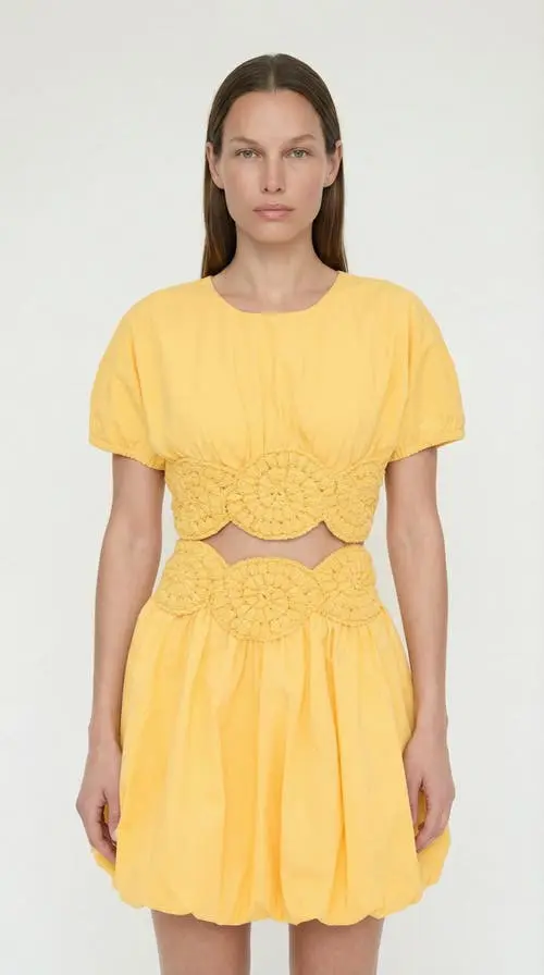 ELEXIAY Amara Crochet Cotton Poplin Top