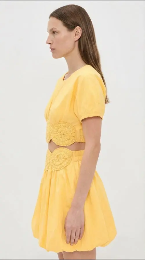 ELEXIAY Amara Crochet Cotton Poplin Top