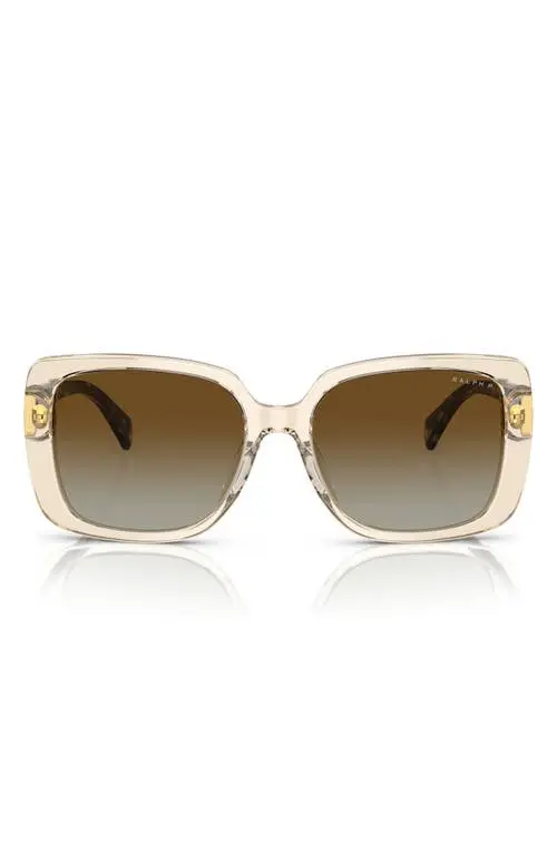 Ralph Lauren Polarized Rectangle Sunglasses - Transparent Light Brown