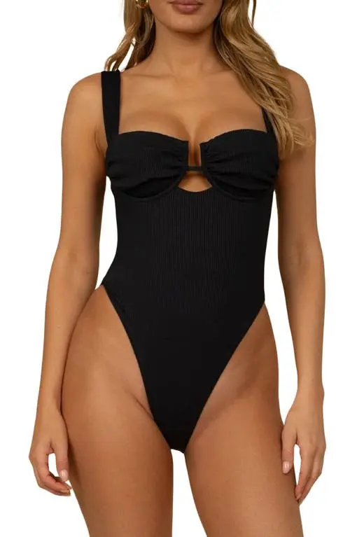MONTCE Ribbed Underwire One-piece Swimsuit With Cutout