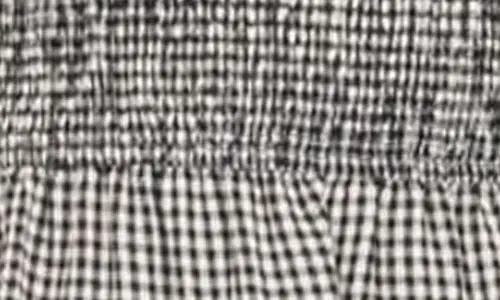 BLU PEPPER Smocked Gingham Sleeveless Mini Dress - Black