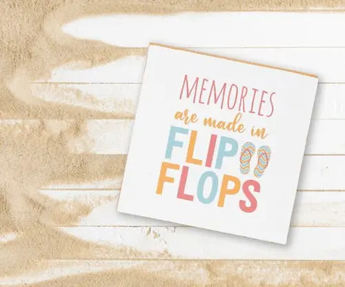 C&F HOME Memories Are Mae In Flip Flops" Single Shelf Sitter Block 4.75