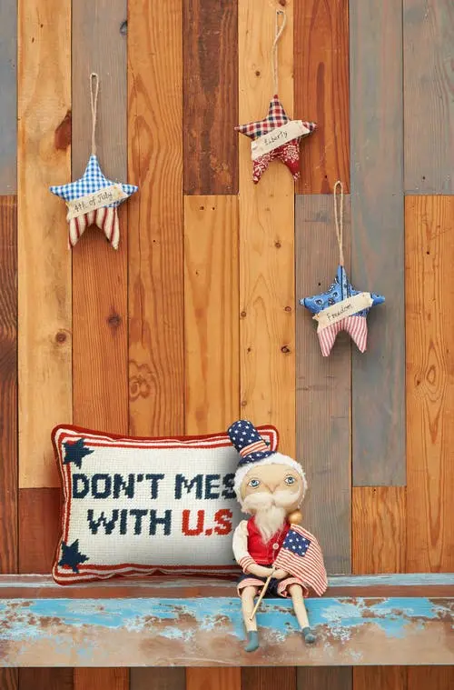 C&F HOME Patriotic "don't Mess With U.s." Needlepoint Mini Accent Pillow