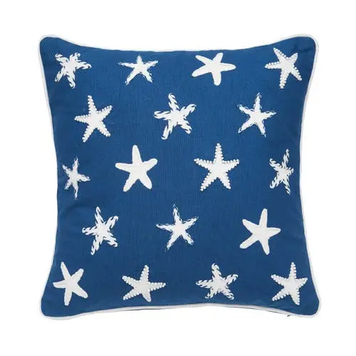 C&F HOME American Stars 4th Of July Patriotic Square Throw Pillow, 18" X 18" Large - Blue