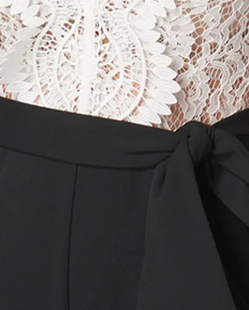 Bebe Ruffle Lace Jumpsuit