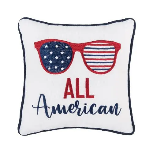 C&F HOME All American" Sunglasses Mini Accent Pillow - White