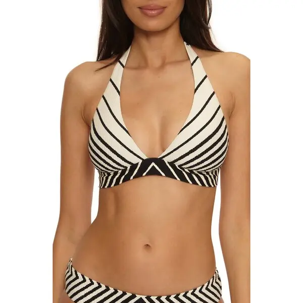 Trina Turk Net Stripe Halter Bikini Top