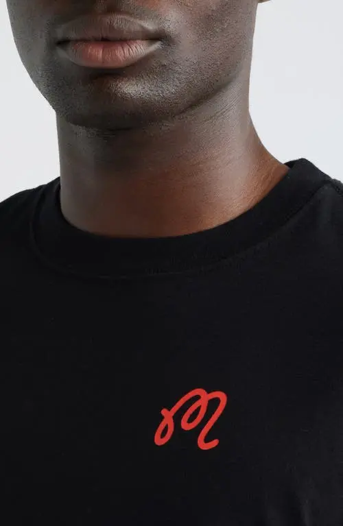 MALBON Bermuda Rooster Cotton Graphic T-shirt - Black