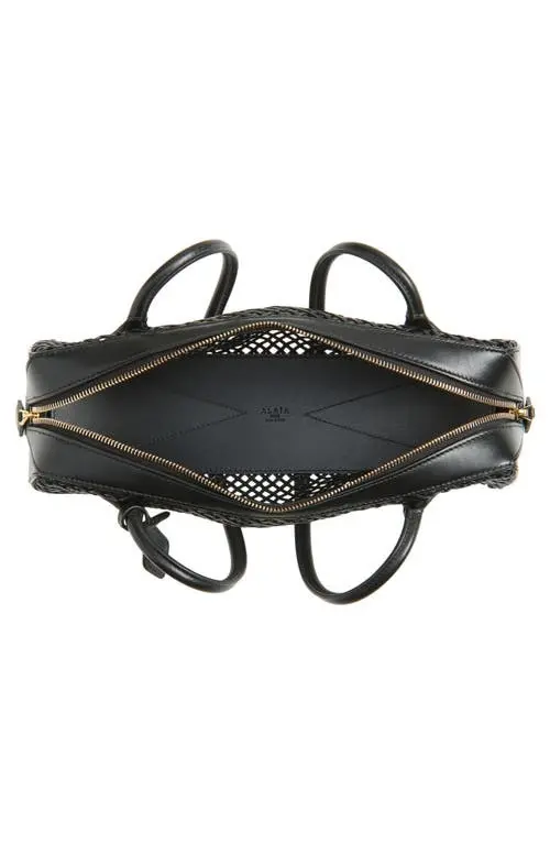 Alaïa Le Teckel East/west Woven Leather Shoulder Bag - Noir