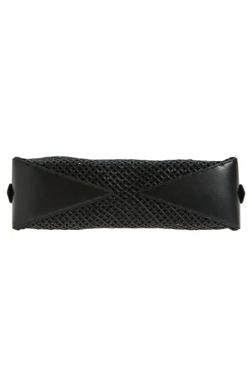 Alaïa Le Teckel East/west Woven Leather Shoulder Bag - Noir