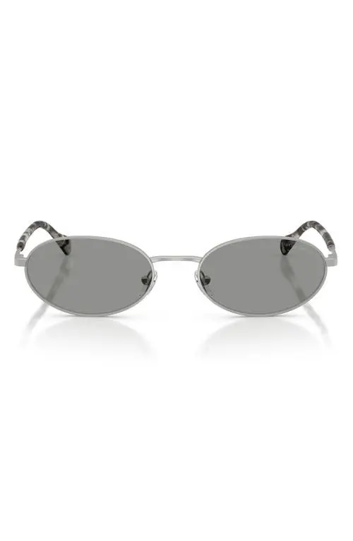 Emporio Armani Oval Sunglasses - Matte Silver/grey