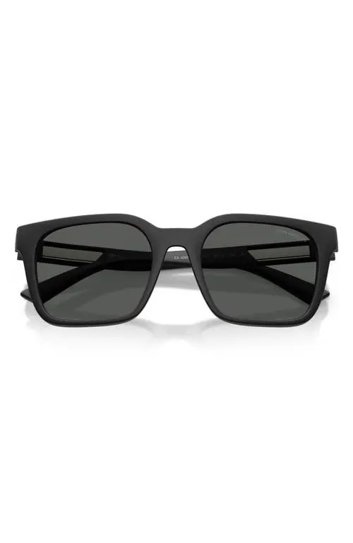Emporio Armani Square Frame Sunglasses - Matte Black/dark Grey