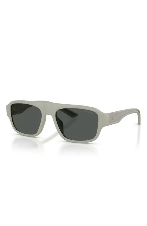 Emporio Armani Rectangle Sunglasses - Rubberized Matte Grey/grey