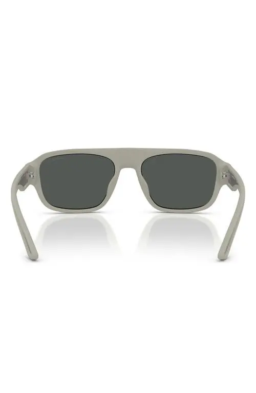 Emporio Armani Rectangle Sunglasses - Rubberized Matte Grey/grey