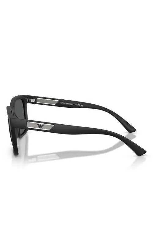 Emporio Armani Square Frame Sunglasses - Matte Black/dark Grey