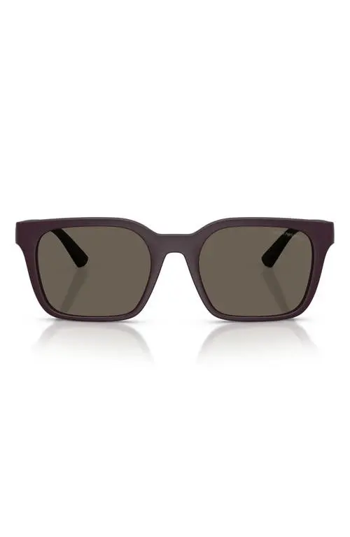 Emporio Armani Square Frame Sunglasses - Matte Plum/brown