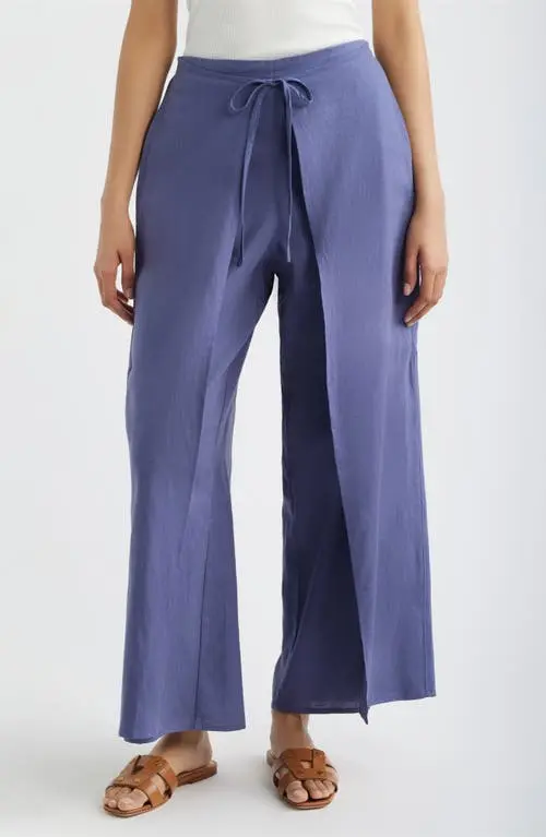 CITY BLUES Linen Blend Wrap Pants