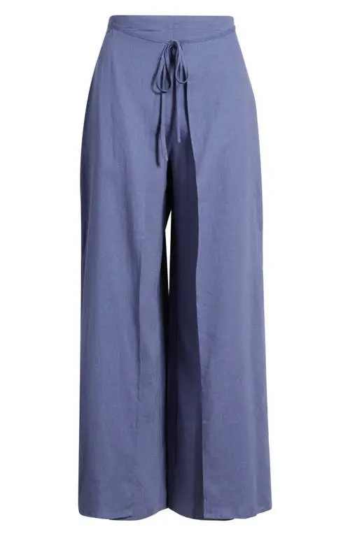 CITY BLUES Linen Blend Wrap Pants
