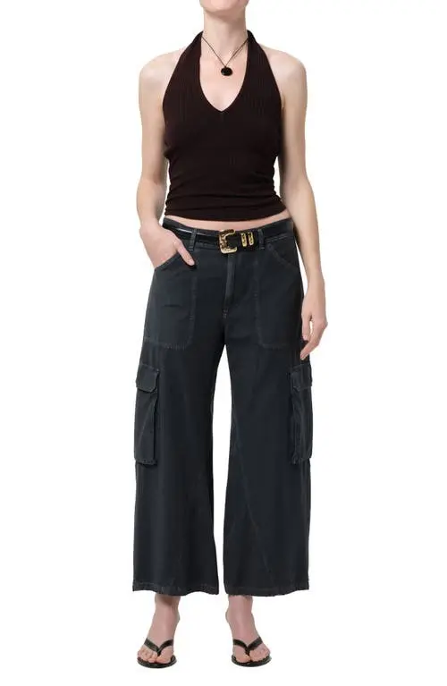 Citizens Of Humanity Twisted Seam Ankle Utility Pants - Washed Black