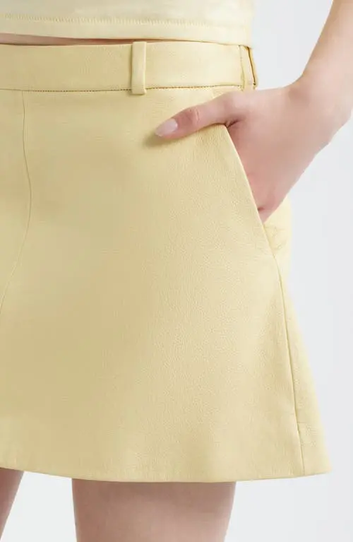 FRAME Leather Mini Skirt - Lemon