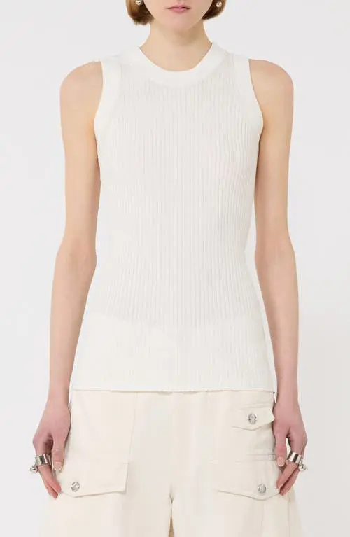 Sportmax Sleeveless Ribbed Crewneck Sweater - White