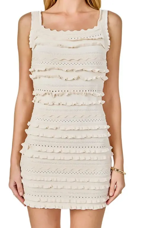 Endless Rose Ruffle Detail Knit Mini Dress