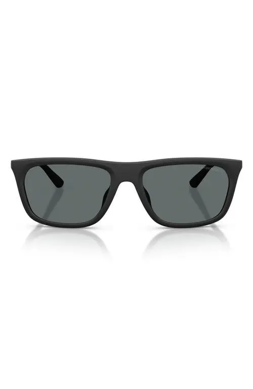 Emporio Armani Polarized Pillow Sunglasses - Matte Black/dark Grey Polar