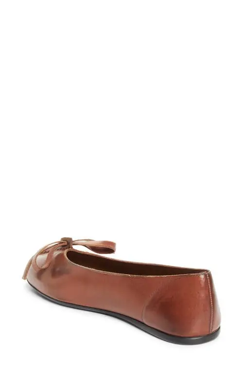 Prada Exposed Seam Ballerina Flat - Cacao