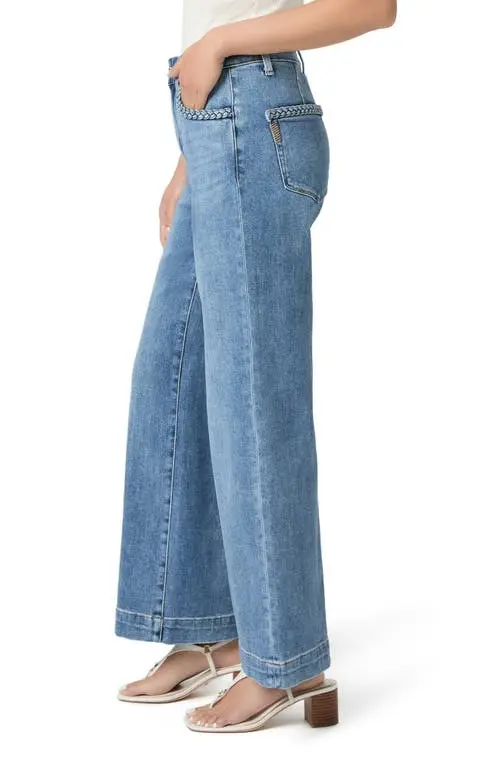 Paige Vanessa Braided Pocket High Waist Ankle Wide Leg Jeans - Encino