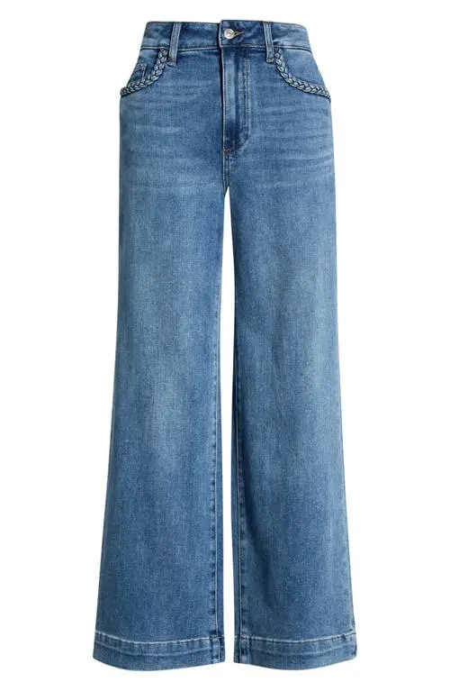 Paige Vanessa Braided Pocket High Waist Ankle Wide Leg Jeans - Encino