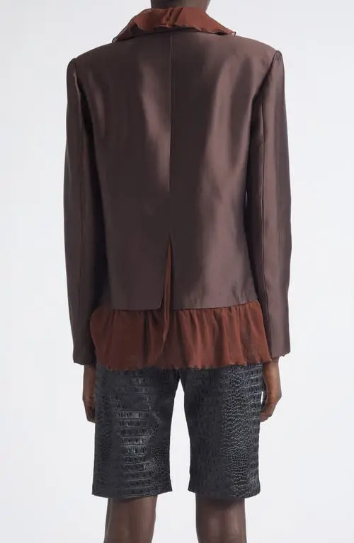 KIM SHUI Arianna Silk & Wool Jacket With Ruffle Detail