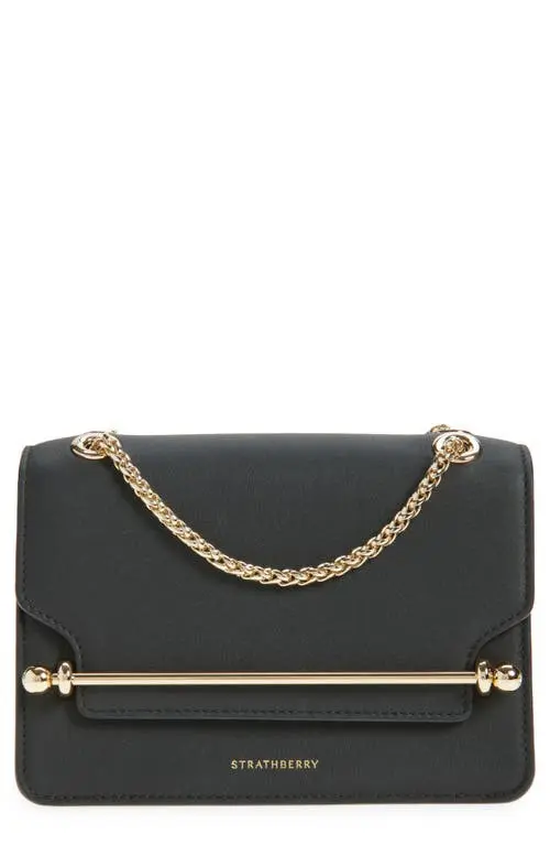 Strathberry Mini East/west Leather Shoulder Bag - Black