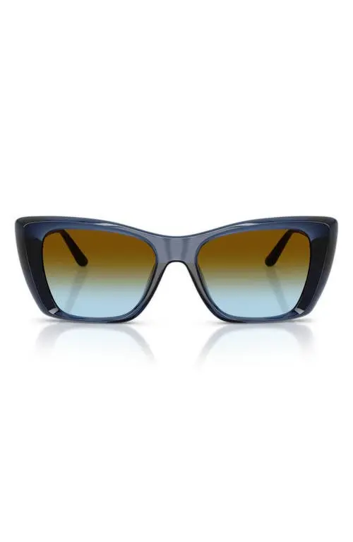 Michael Kors Tokyo Square Frame Sunglasses - Navy/brown Blue Gradient
