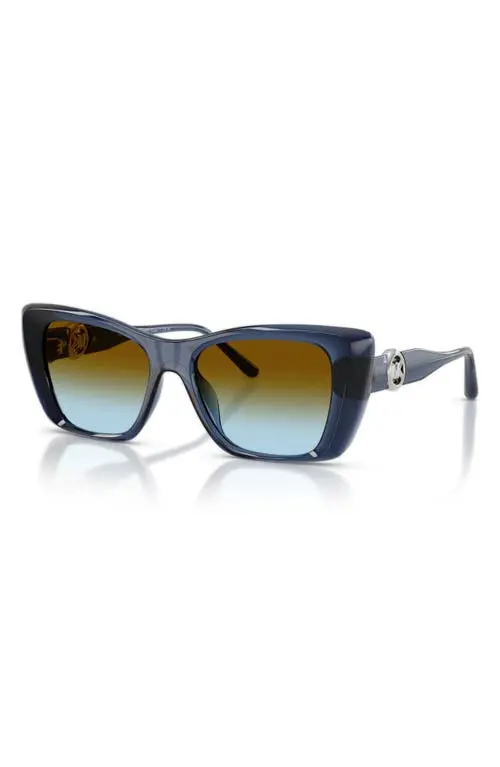 Michael Kors Tokyo Square Frame Sunglasses - Navy/brown Blue Gradient